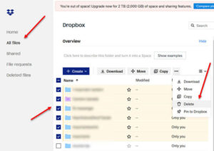 "Your Dropbox is Full" or "Almost Full" Message, What can you do?